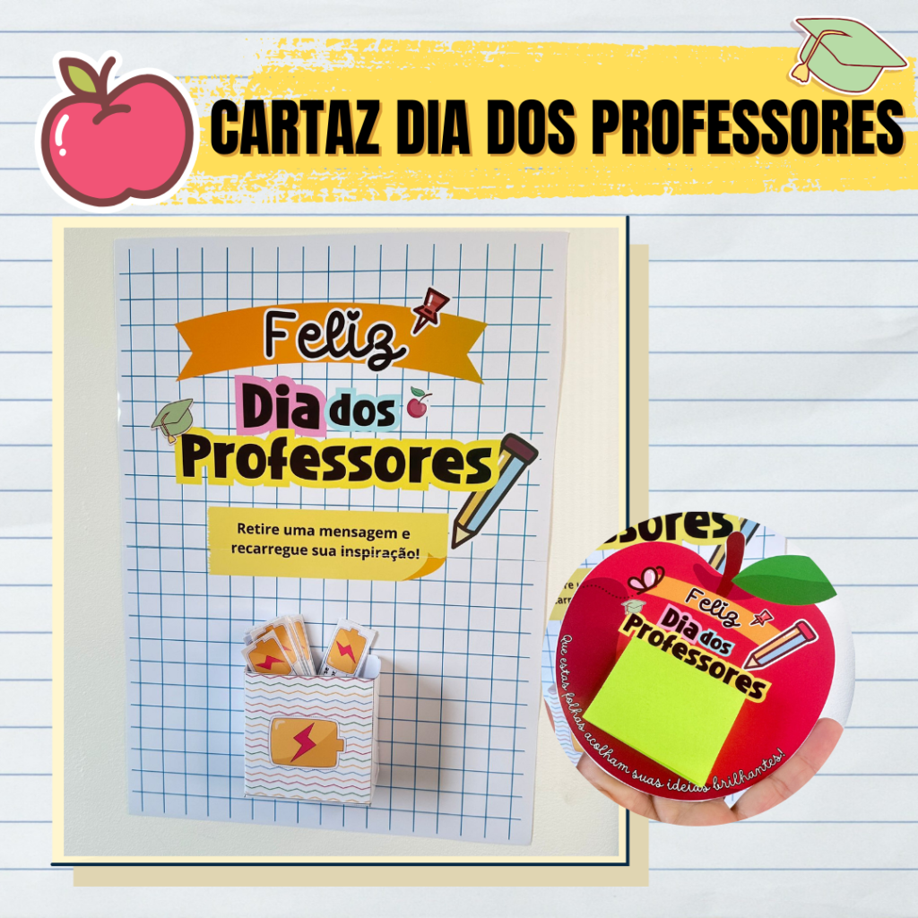Cartaz com caixinha - Dia dos Professores - Na Sala da Prô
