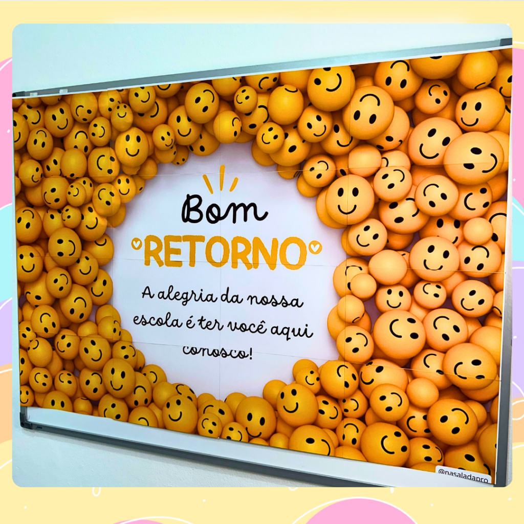Painel Emoji - Volta às Aulas 2025 - Na Sala da Prô